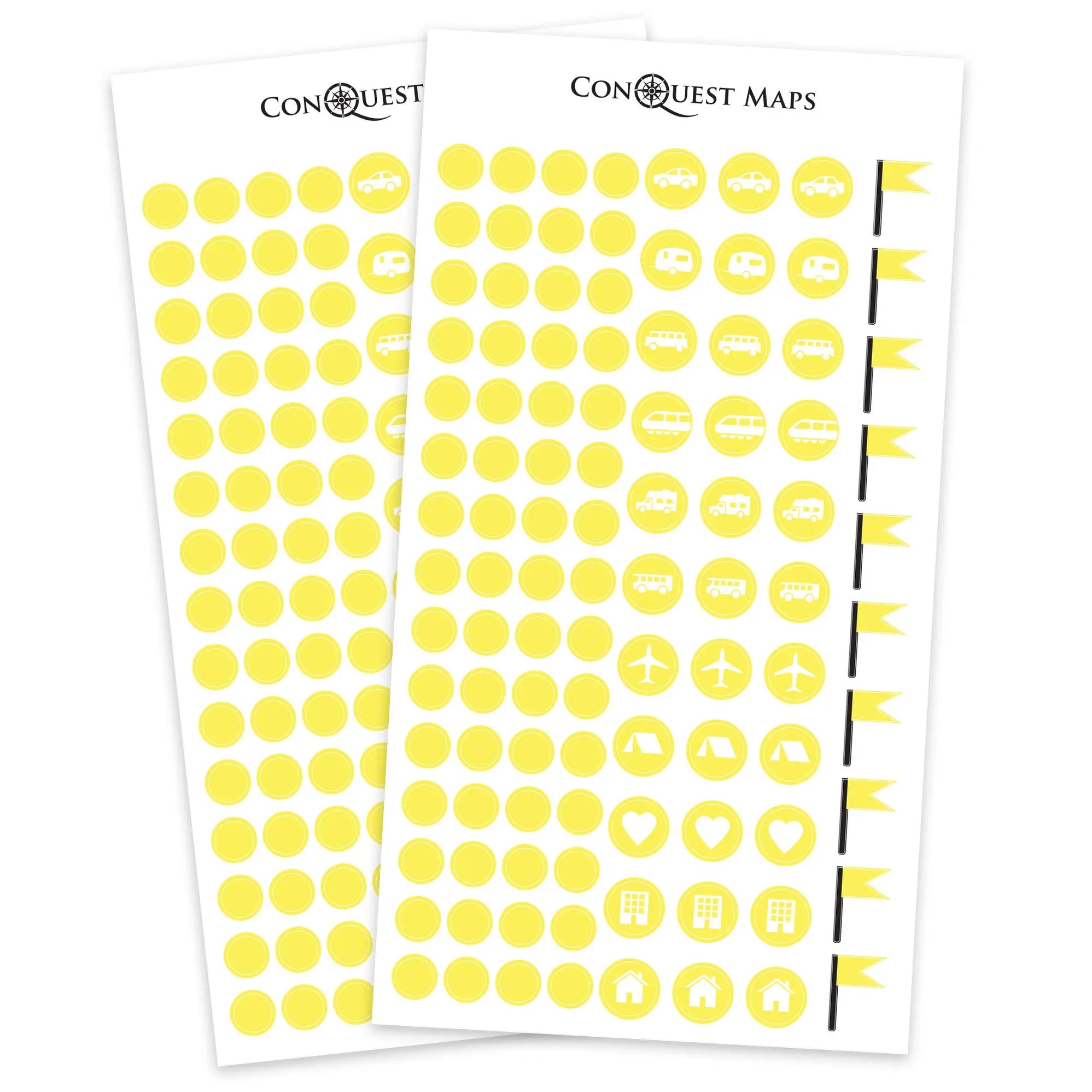 Conquest Maps | Travel Map Pin Stickers
