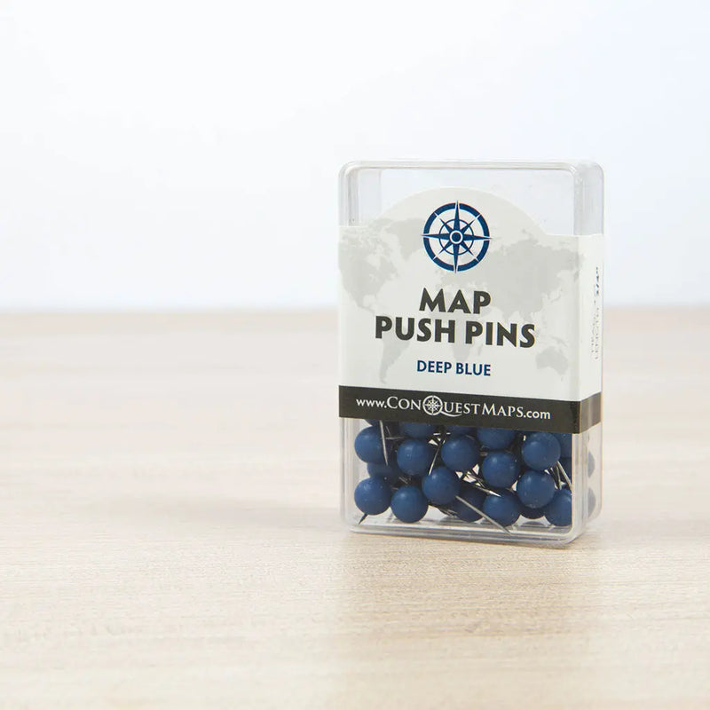 Map Push Pins: Deep Blue - Matte Finish - Conquest Maps LLC