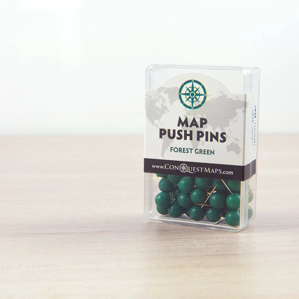 Map Push Pins: Forest Green - Matte Finish - Conquest Maps LLC