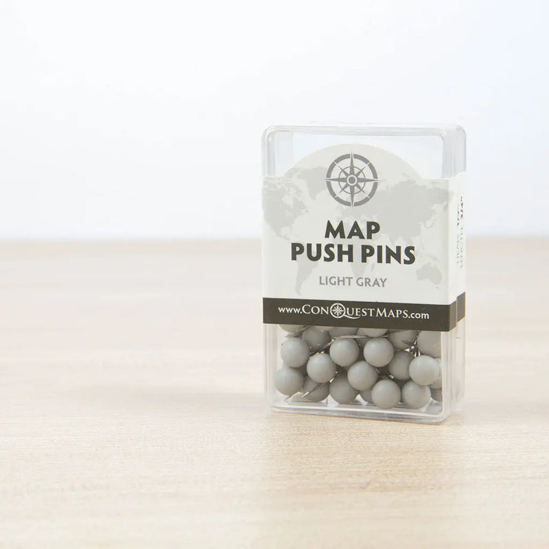 Map Push Pins: Light Gray - Matte Finish freeshipping - Conquest Maps LLC