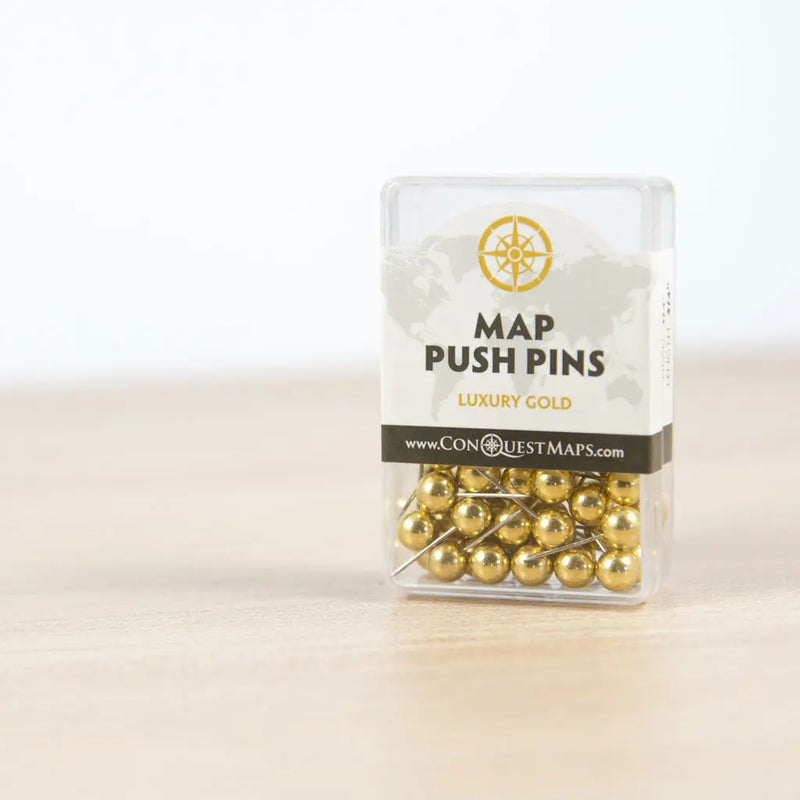 Map Push Pins: Luxury Gold - Metallic Finish - Conquest Maps LLC