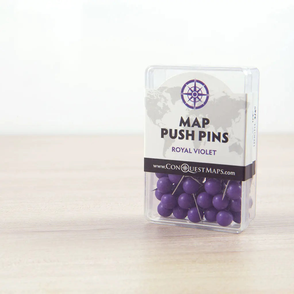 Map Push Pins: Royal Violet - Matte Finish - Conquest Maps LLC