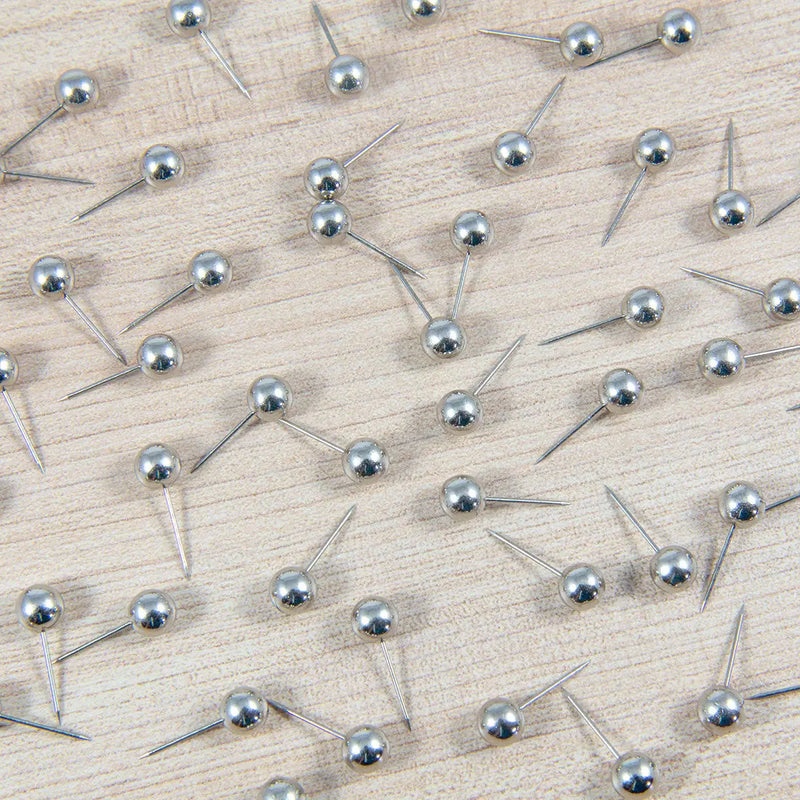 Silver Push Pins - DIY, Craft Push Pins - Striking Silver