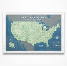 National Park Push Pin Maps | USA Handmade | Conquest Maps