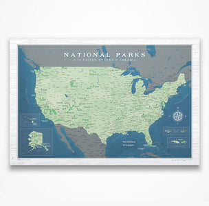 National Park Push Pin Maps | USA Handmade | Conquest Maps
