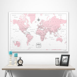 Pink World Map | Track Your Travels | Conquest Maps