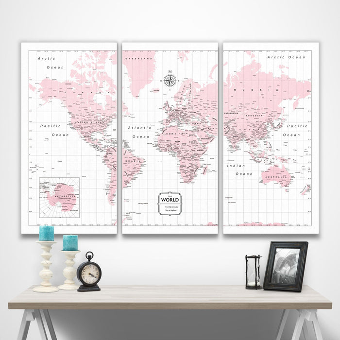 Pink World Map | Track Your Travels | Conquest Maps