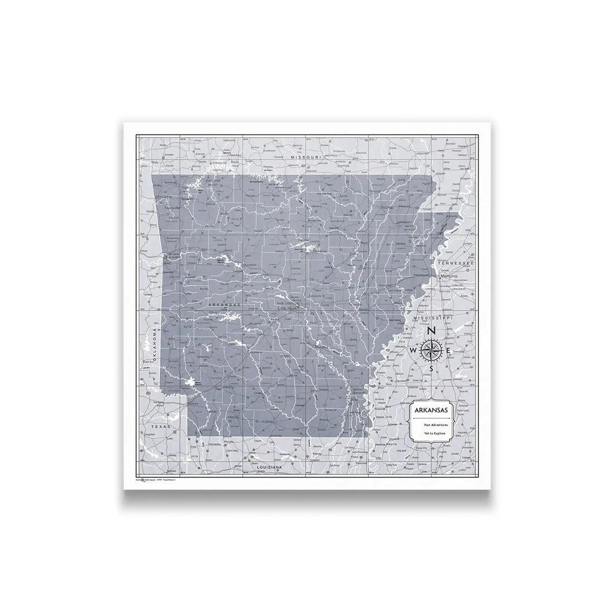 Arkansas Poster Maps - Map Wall Decor - Conquest Maps — Conquest Maps LLC