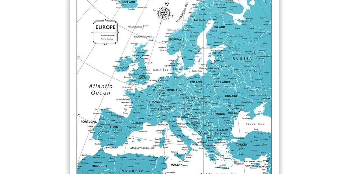 Map Of Europe Seas And Oceans