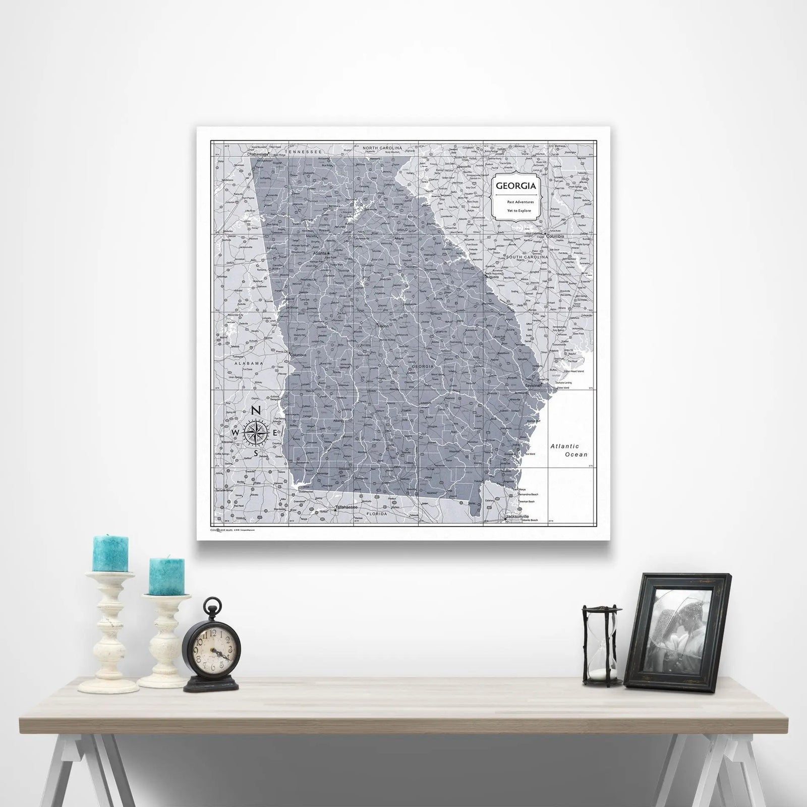 Georgia Map Poster - Dark Gray Color Splash - Conquest Maps LLC