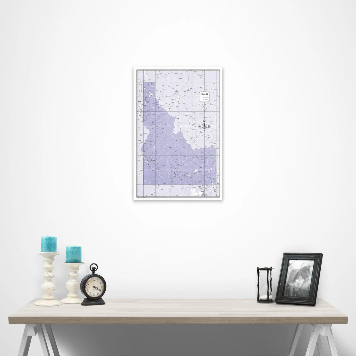 Idaho Map Poster - Purple Color Splash - Conquest Maps LLC