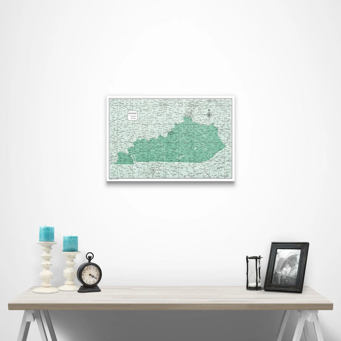 Push Pin Kentucky Map (Pin Board/Poster) - Green Color Splash ...