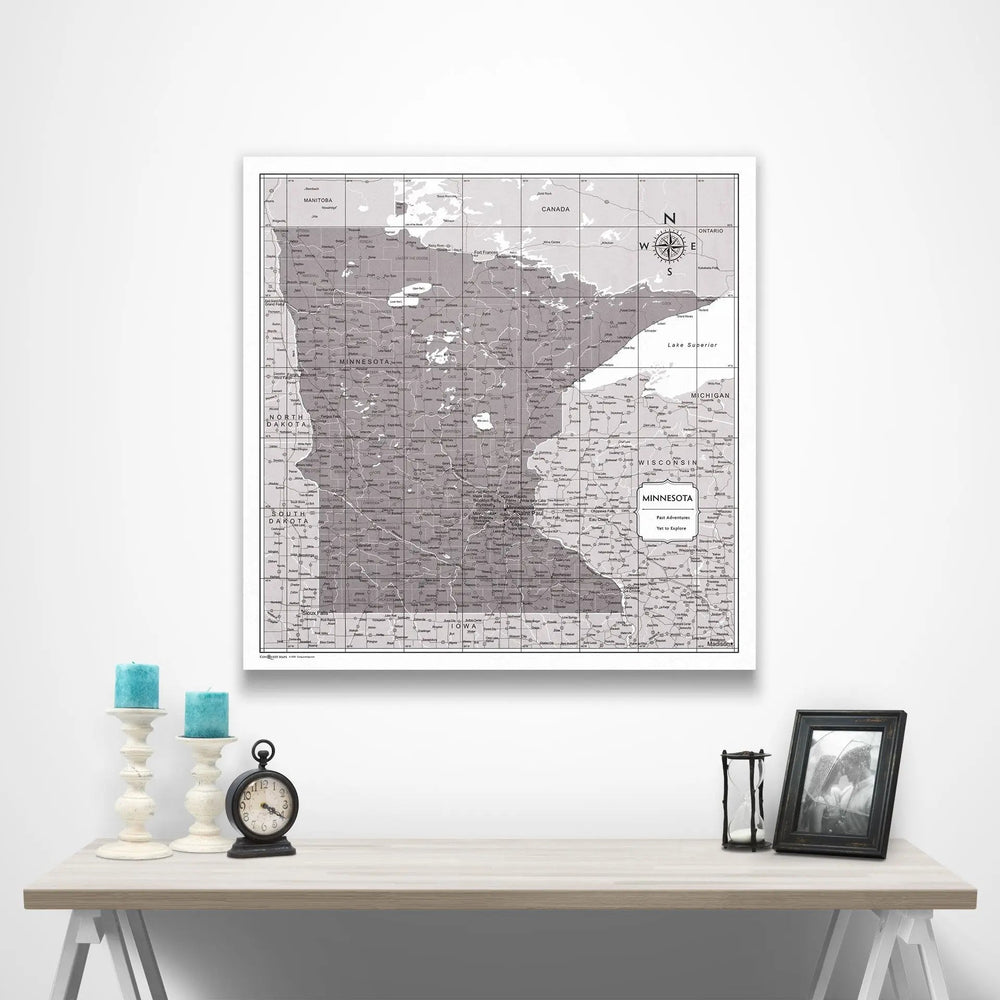 Minnesota Map Poster - Dark Brown Color Splash - Conquest Maps LLC