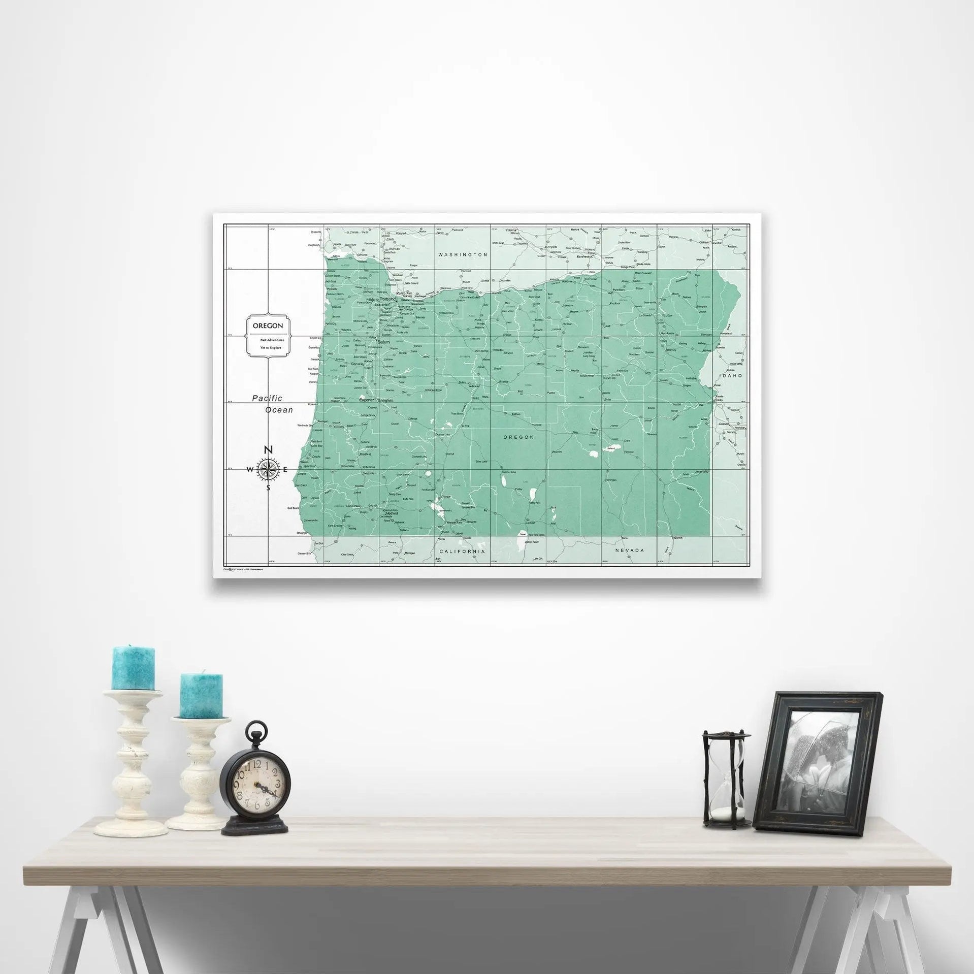 Oregon Map Poster - Green Color Splash - Conquest Maps LLC