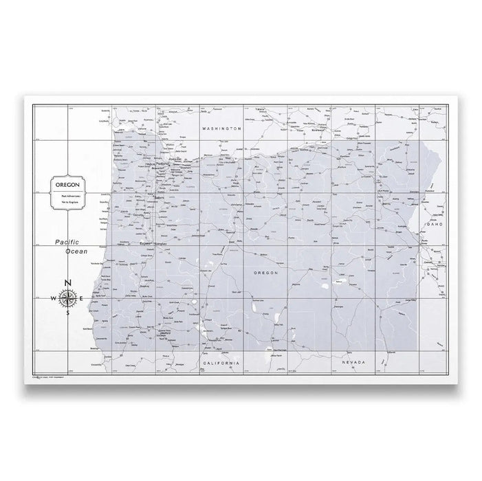 Oregon Map Poster - Light Gray Color Splash - Conquest Maps LLC