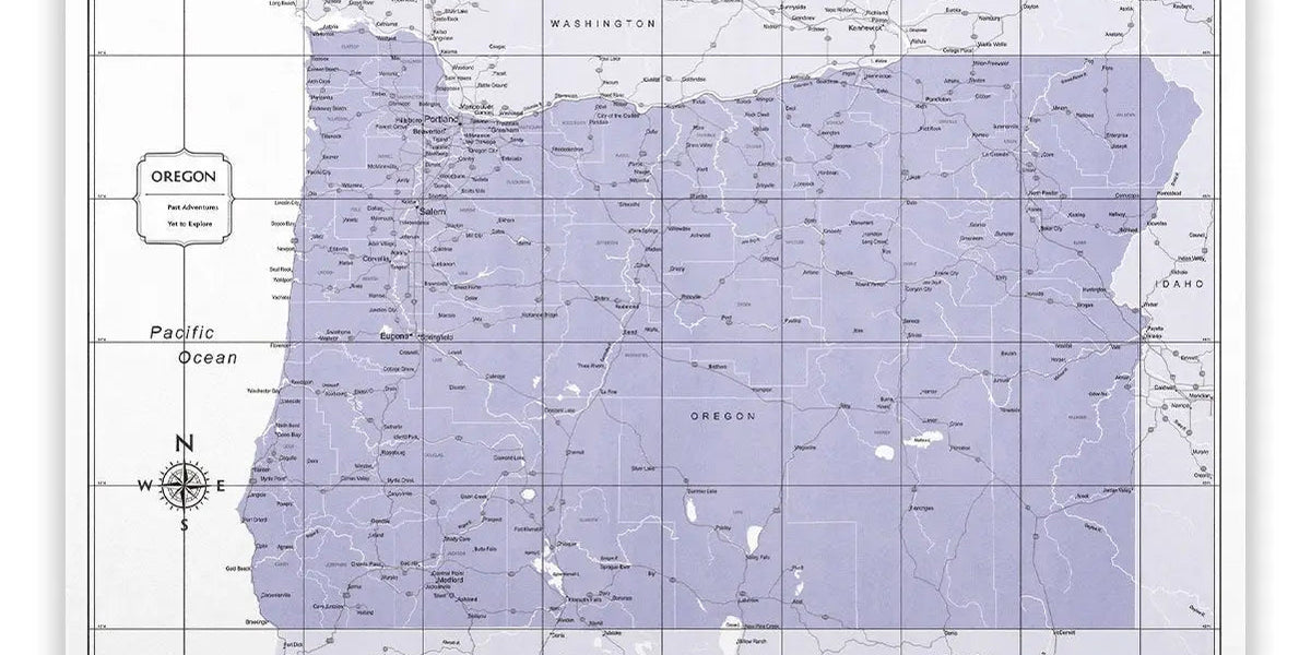 Oregon Map Poster - Purple Color Splash - Conquest Maps LLC