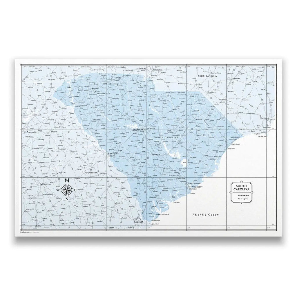 South Carolina Poster Maps — Conquest Maps LLC