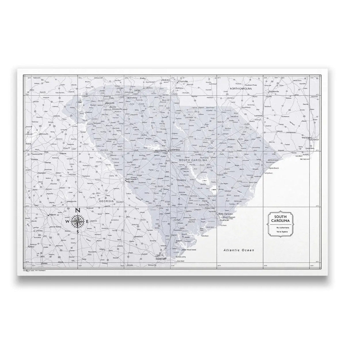 South Carolina Poster Maps — Conquest Maps LLC