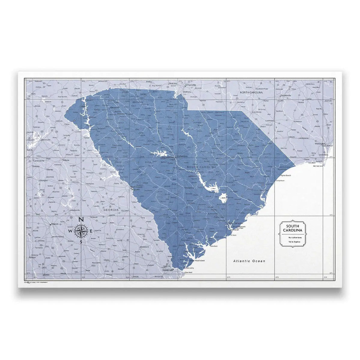 South Carolina Poster Maps — Conquest Maps LLC