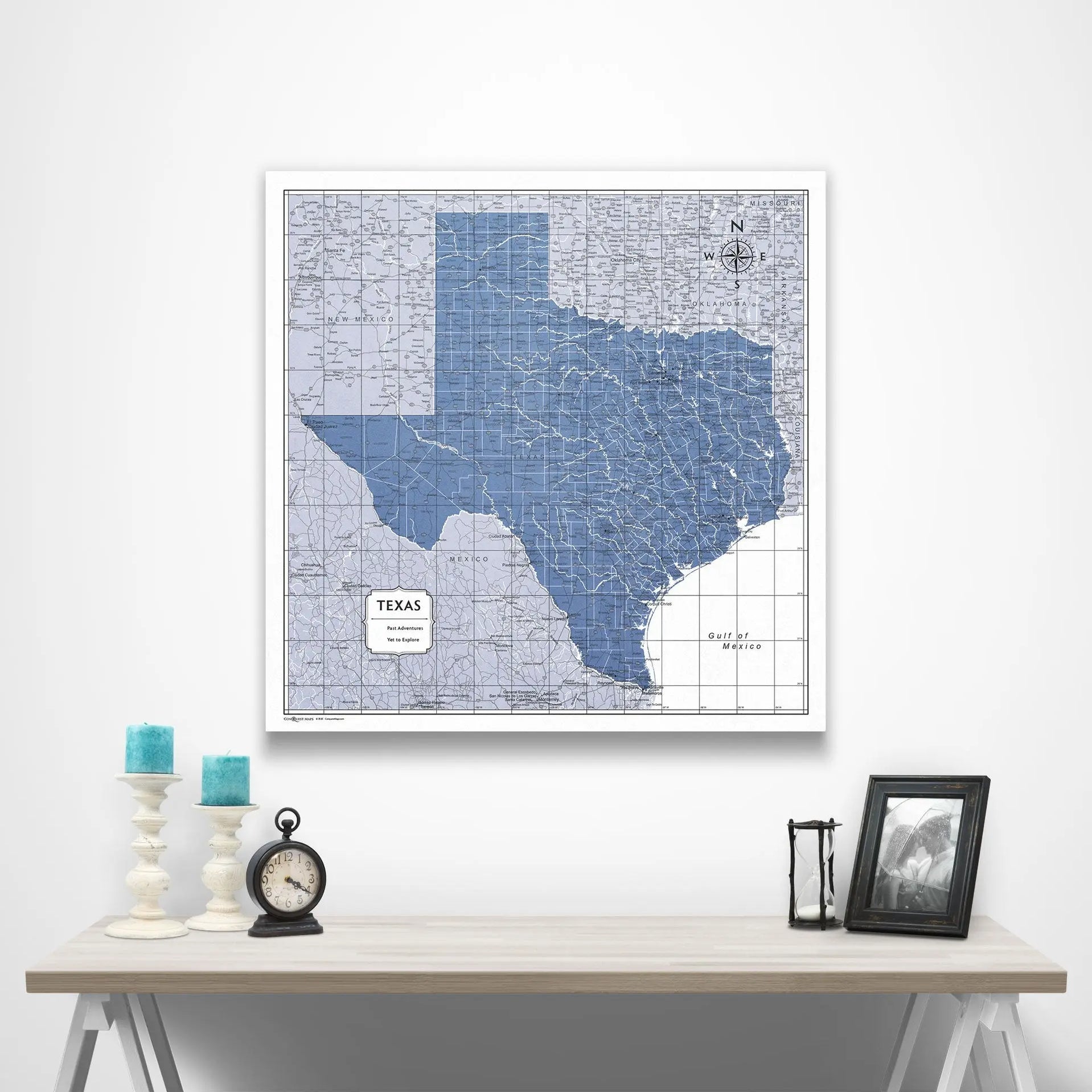 Push Pin Texas Map (Pin Board/Poster) - Navy Color Splash freeshipping ...