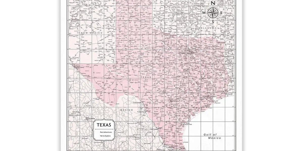 Push Pin Texas Map (Pin Board/Poster) - Pink Color Splash freeshipping ...