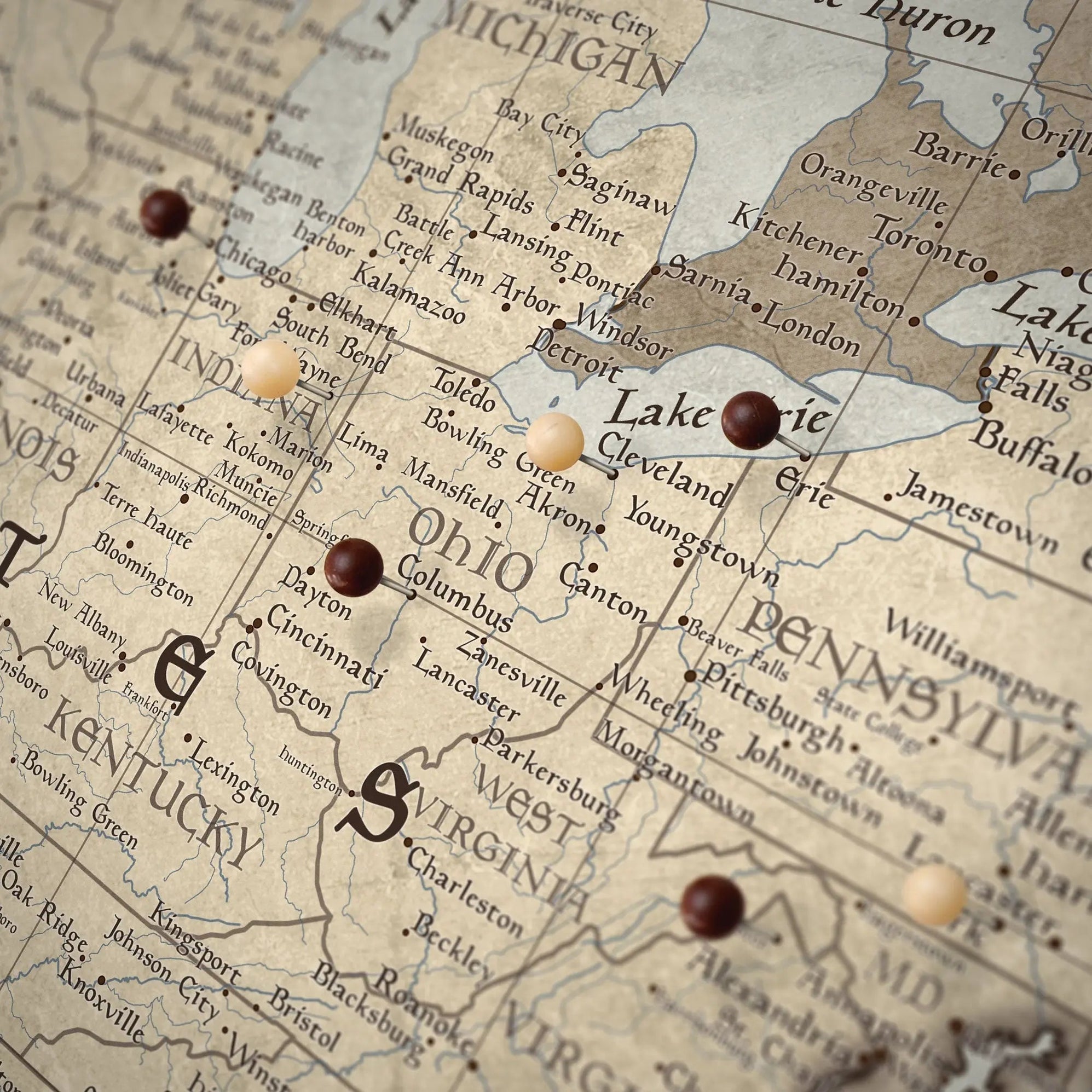 Vintage US Map | Vision Boards For Travel | Conquest Maps