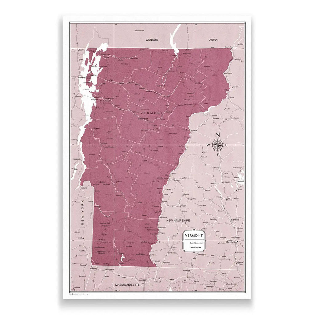 Vermont Poster Maps — Conquest Maps LLC