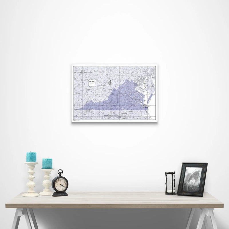 Virginia Map Poster - Purple Color Splash - Conquest Maps LLC