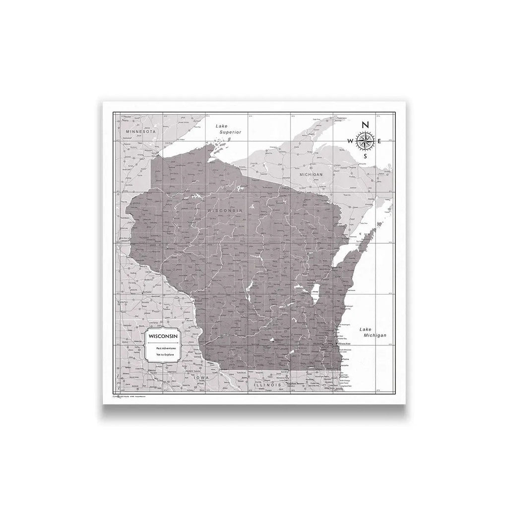 Wisconsin Poster Maps — Conquest Maps LLC