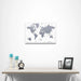 World Travel Map Pin Board with Push Pins: Dark Gray Color Splash