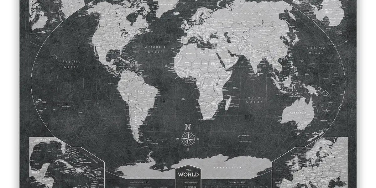 Pinnable Map of the World | Made to Order | Conquest Maps