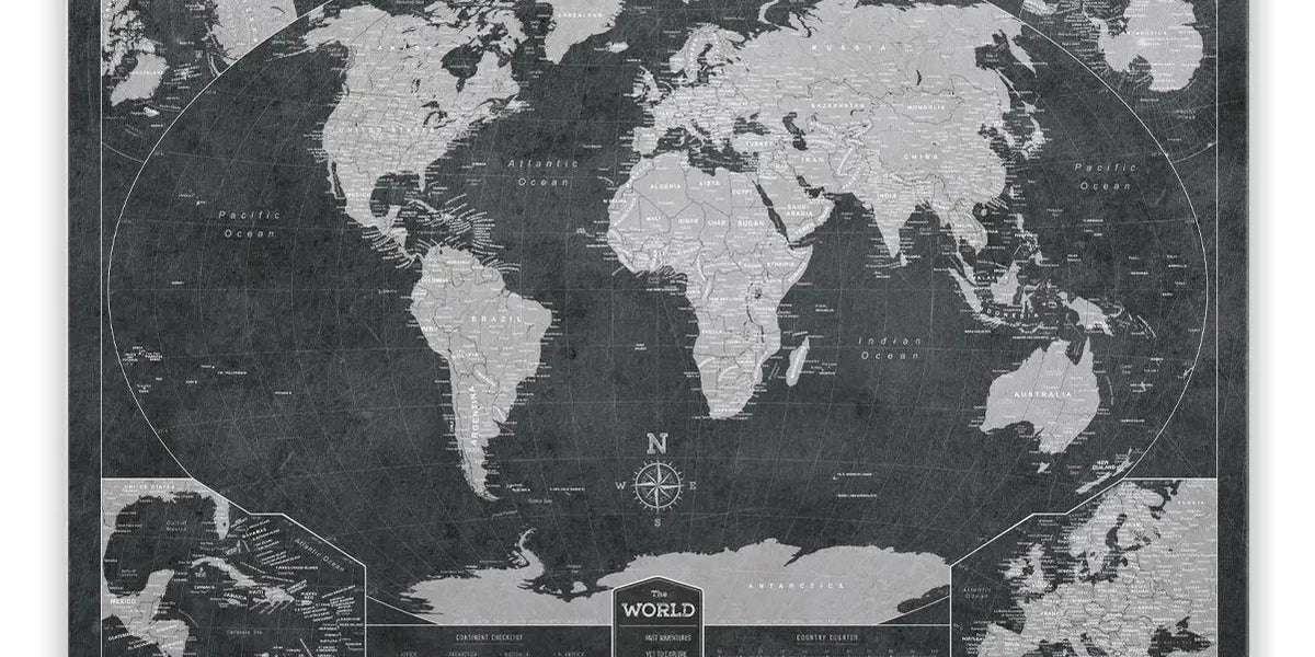 Pinnable Map of the World | Made to Order | Conquest Maps