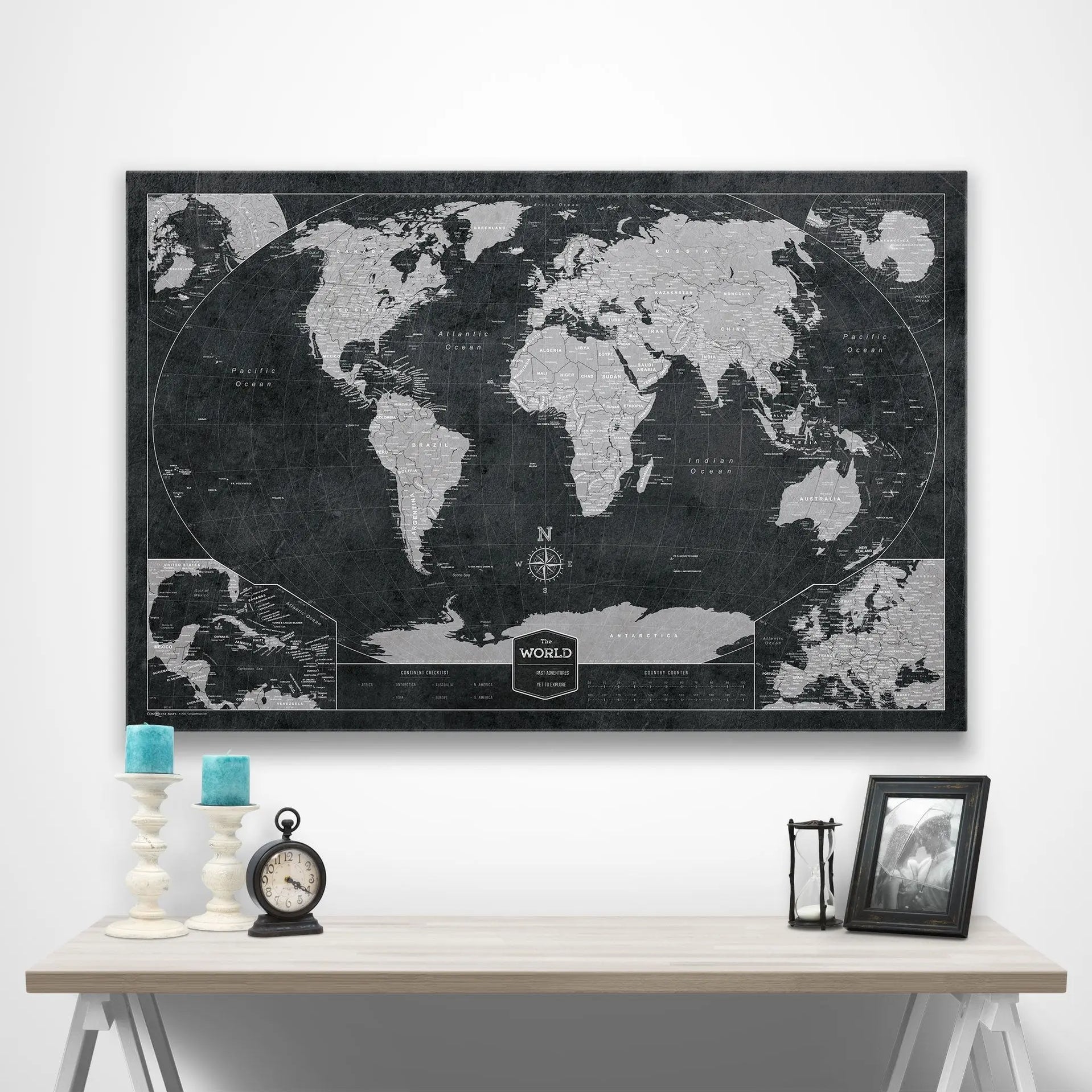 Pinnable Map of the World | Made to Order | Conquest Maps