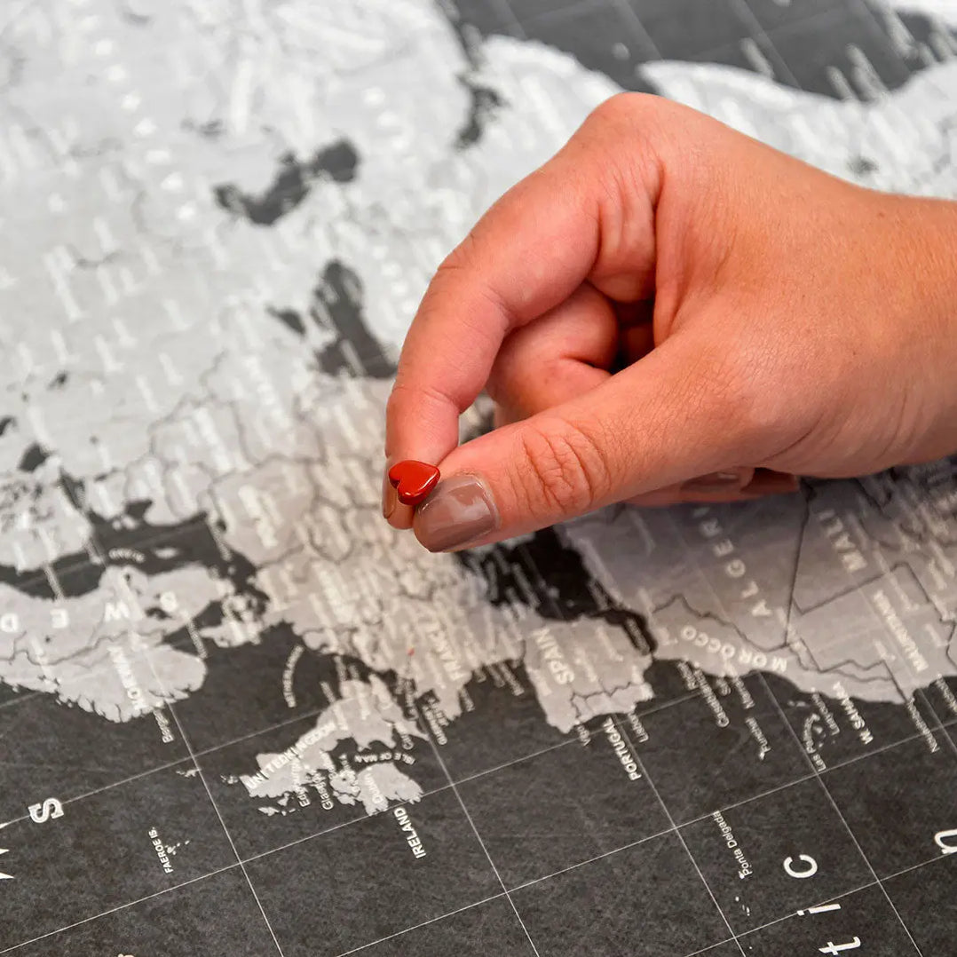 Red Heart Map Push Pins - Conquest Maps LLC