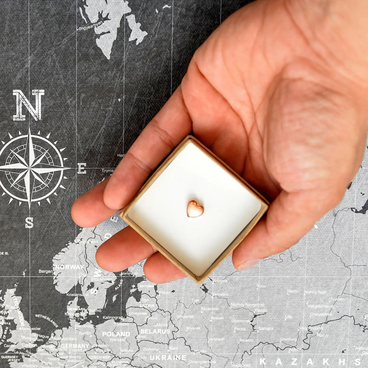 Red Heart Map Push Pins - Conquest Maps LLC